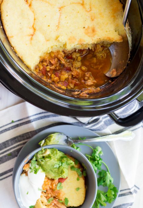 Slow Cooker Mexican Chicken Chili with Cornbread Topping – The Family ...
